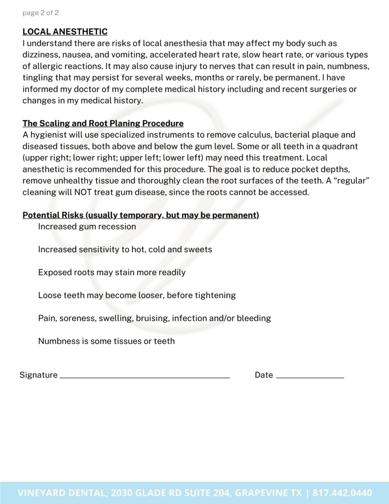 Informed Consent - Richard Perez, DDS - Vineyard Dental
